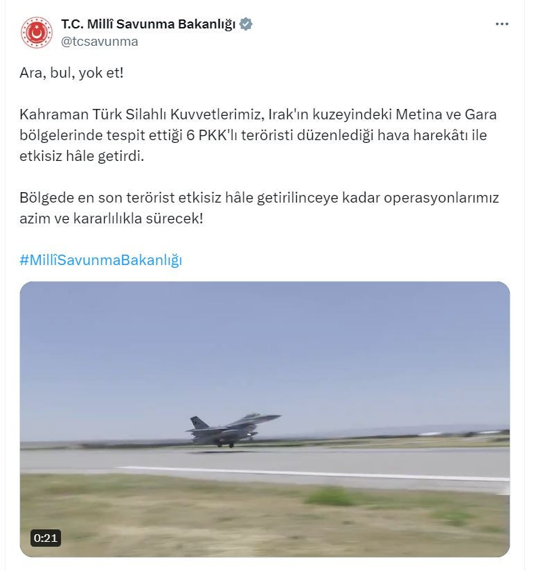 MSB: "6 terörist etkisiz hale getirildi" - SacitAslan.com